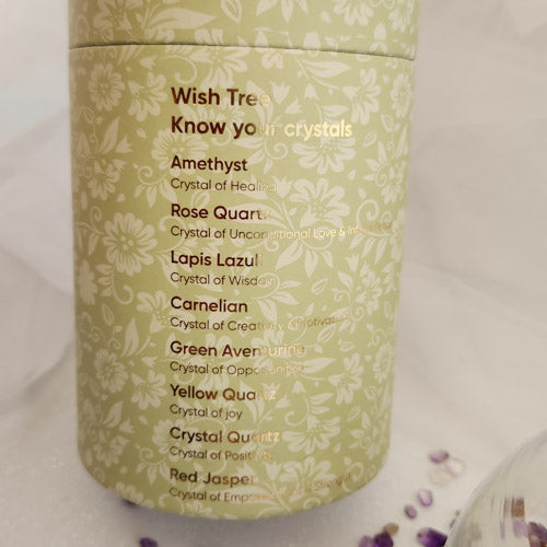 Crystal Mix Crystal Wish Tree in Glass Dome with Beautiful Box (approx ...