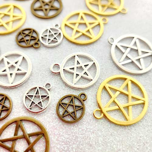 Pentacle Charm/Pendant (metal. assorted colours & sizes) – Inspire Me ...