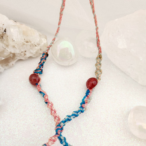 Aura Quartz & Strawberry Quartz Wrapped Pendant (hand crafted in Aotea ...