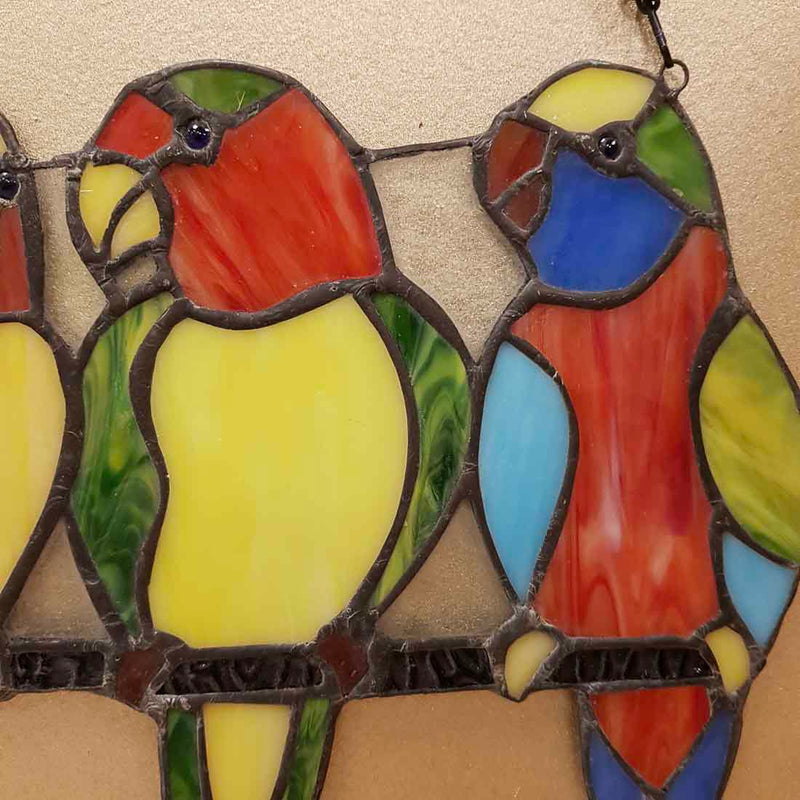 Colourful Parrot Leadlight Panel (approx. 24x33cm) – Inspire Me Online