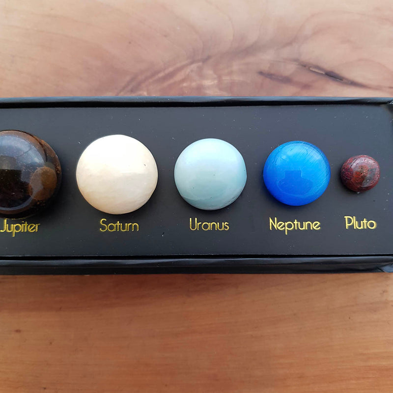 Planetary Gemstones Set in Relative Size (approx. 22x5.5x4cm boxed ...
