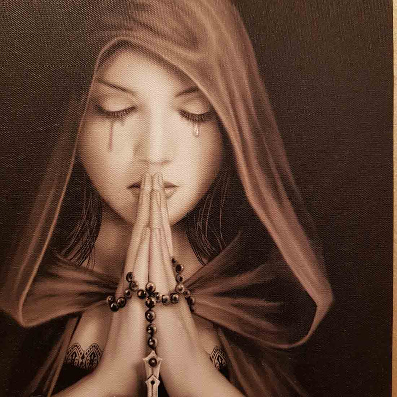 Gothic Prayer Canvas by Anne Stokes (approx. 25 x 19cm) – Inspire Me Online