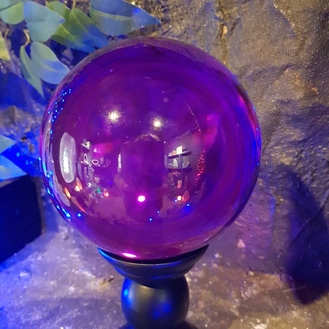 Purple Crystal Ball & Stand (glass. approx. 12x12x21cm) – Inspire Me Online