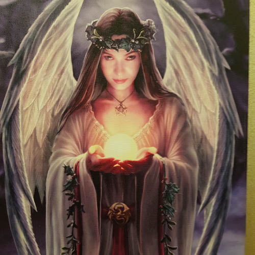 Yule Angel Canvas by Anne Stokes (approx 25x19cm) – Inspire Me Online