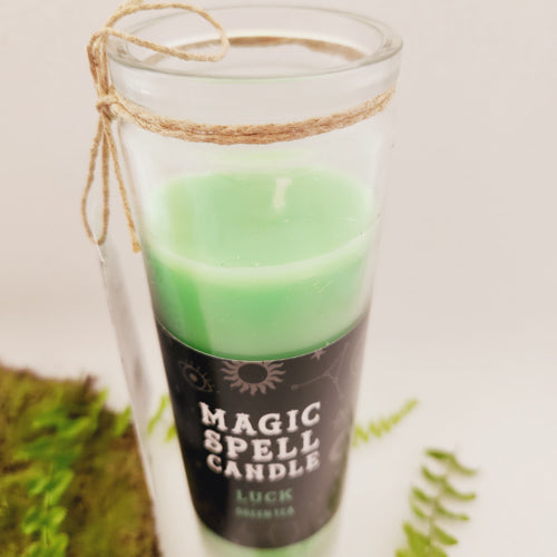 Luck Green Tea Magic Spell Candle (approx. 25 hrs. burn time) – Inspire ...